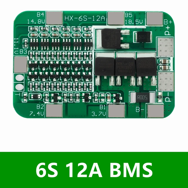 6S 12A/25A 24V 25.2V PCB BMS Protection Board For 6 Pack 18650 Li-ion Lithium Battery Cell ...
