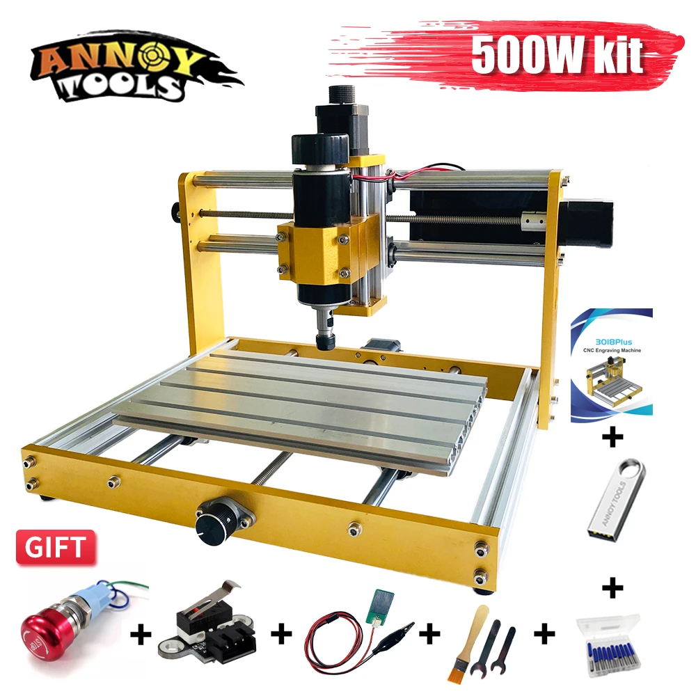 Cnc 3018 Pro 500w Router Milling Machine With Laser Engraver Module ...
