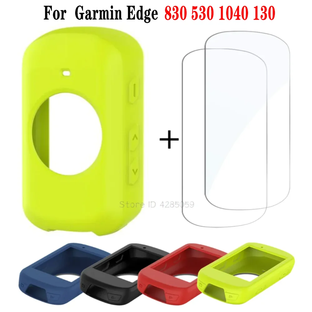 2-Stuks-Gehard-Glas-Tpu-Siliconen-Hoesje-Voor-Garmin-Edge-830-530-1040 ...