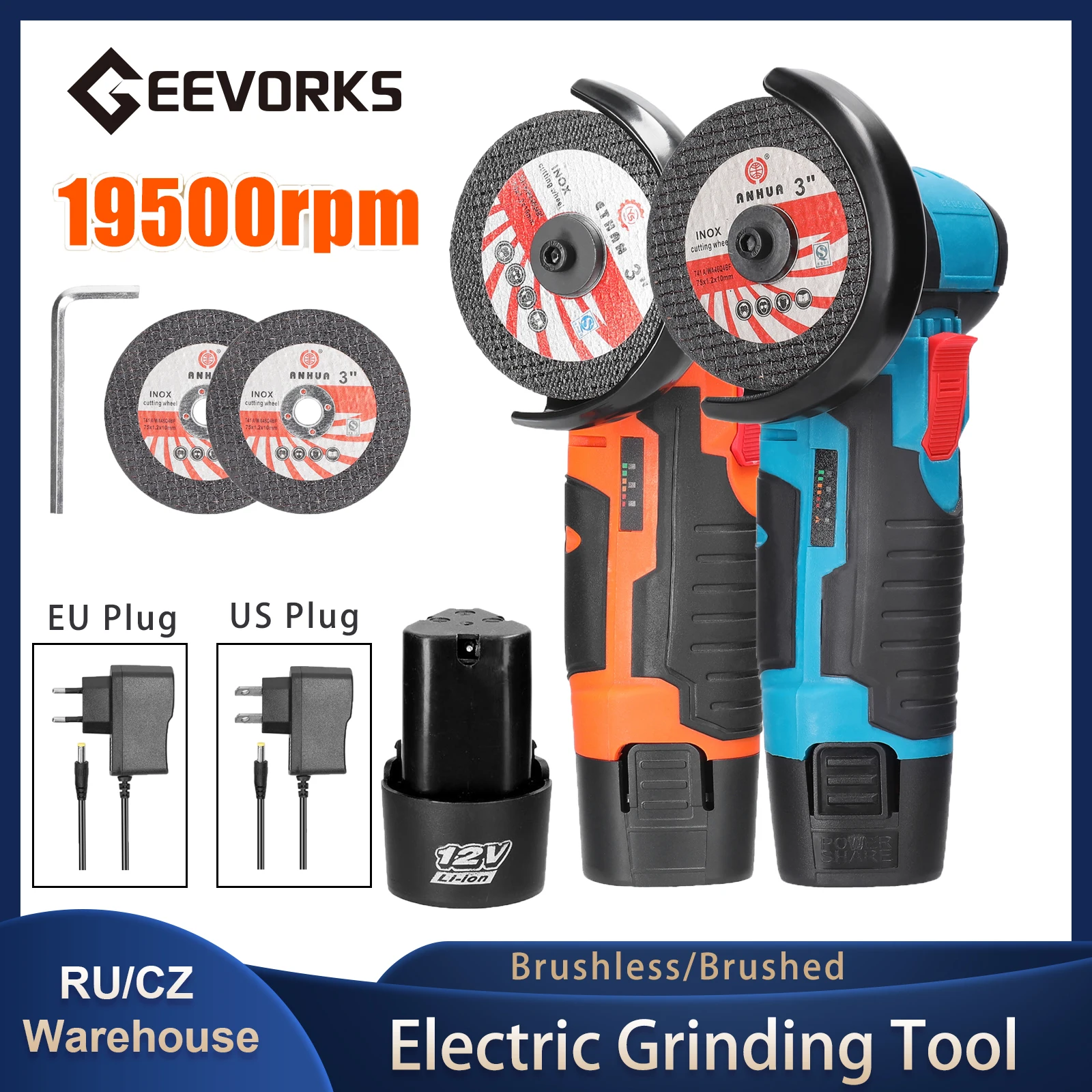 Geevorks-Angle-Grinder-19500rpm-Electric-Grinding-Machine-Rechargeable ...
