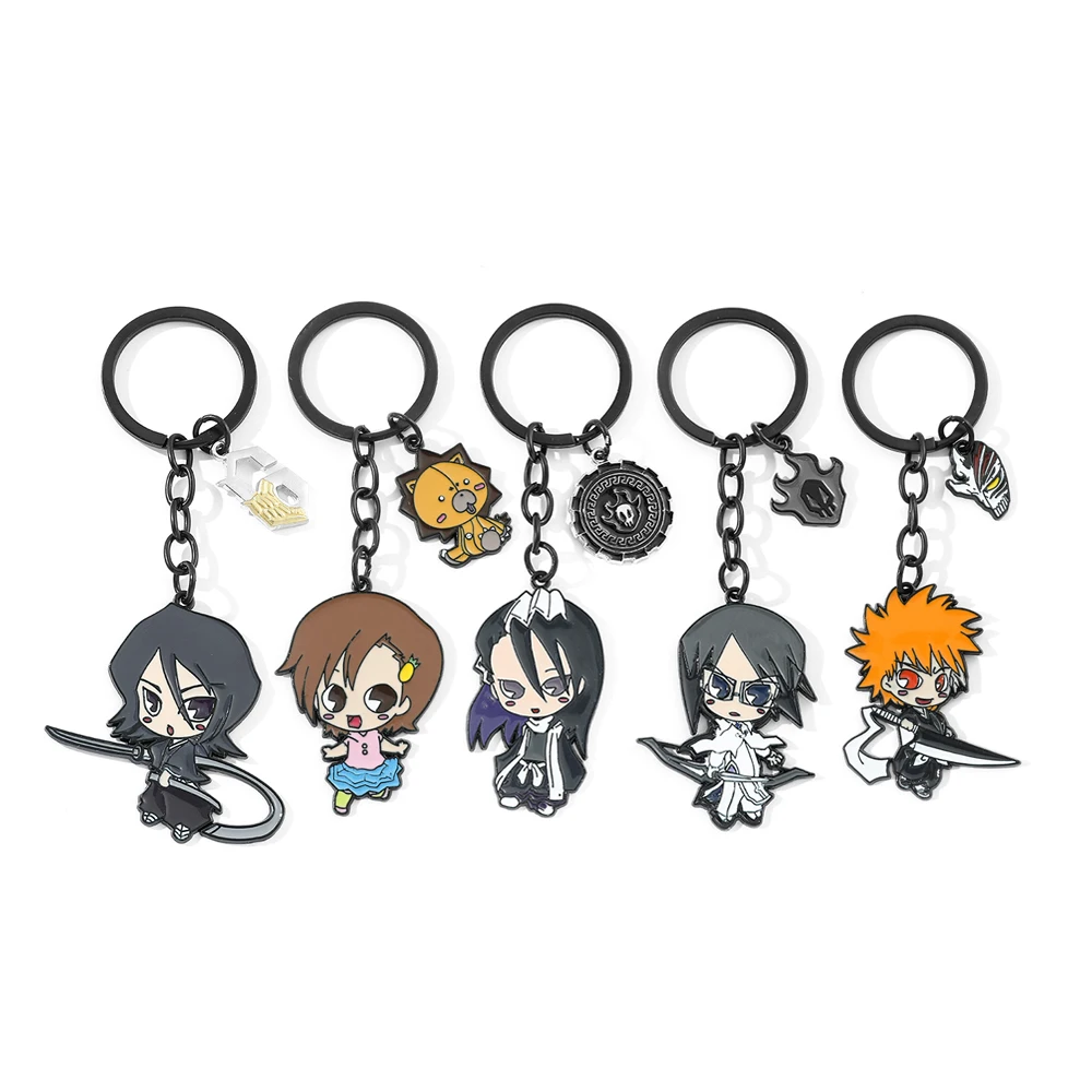 Anime-Bleach-Metal-Keychain-Enamel-Badge-Pendant-Keyring-Cartoon-Figure ...
