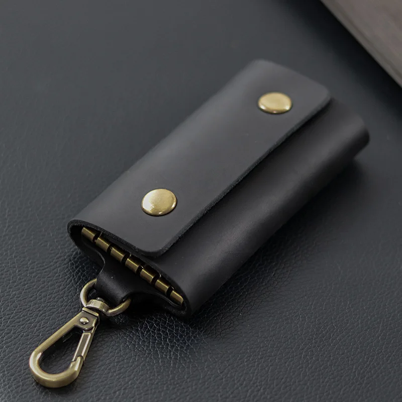 New-Key-Holder-Wallet-Genuine-Leather-Unisex-Solid-Key-Wallet-Organizer ...