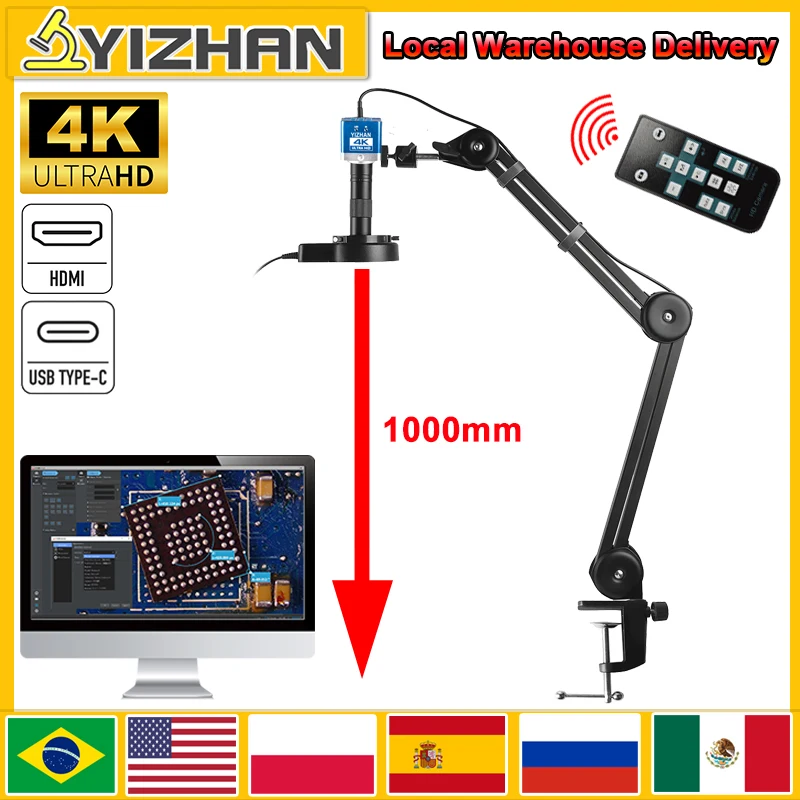 YIZHAN 150X Zoom Lens Electron Video Microscope 4K 49MP UHD Microscope ...