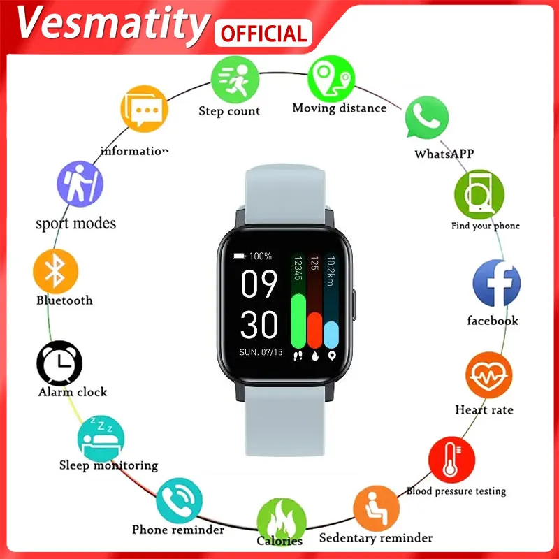 Reloj inteligente deportivo para mujer, smartwatch naranja con control ...