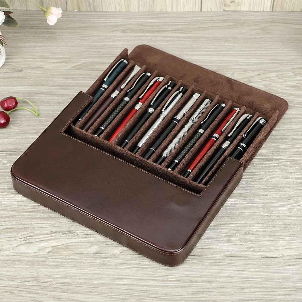 Handemade-Leather-Fountain-Pen-Cases-Organizer-Box-Cover-Pen-Holder ...