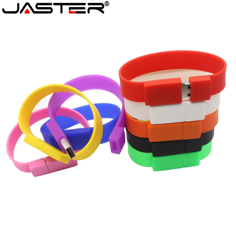 JASTER Silicone bracelet 2.0 Flash Drive 64GB U Disk 32GB Black USB ...