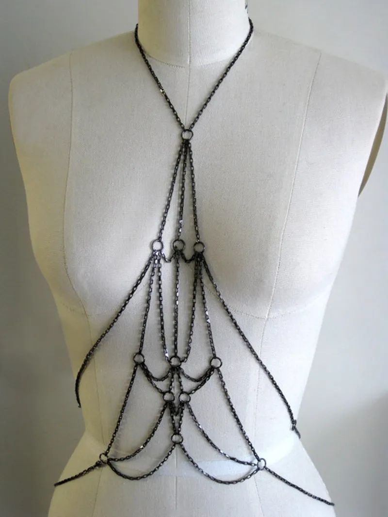 B18012 New Style Gun Black Color Women Body Chain Necklace Jewelry ...