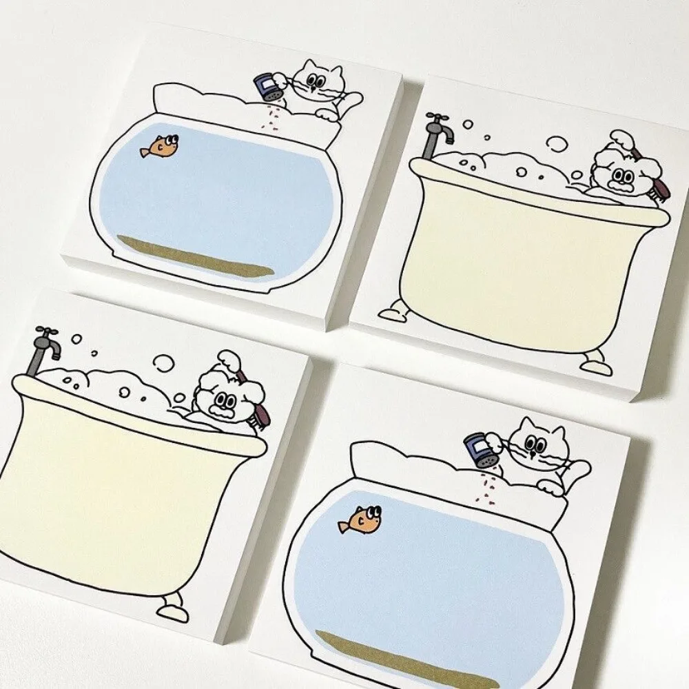 Simple-Cute-Sticky-Note-Book-Cartoon-Removable-Message-Paper-Ins-Korean ...