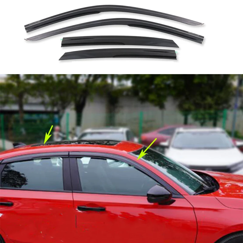 FIT For Acura Integra 2023+ ABS black Door Window Visor Vent Shades Sun ...