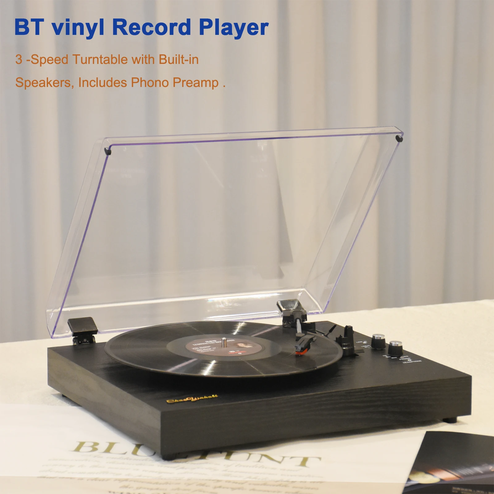 Vinyl-Record-Player-Retro-Turntable-Vintage-Gramophone-Compatible-with ...
