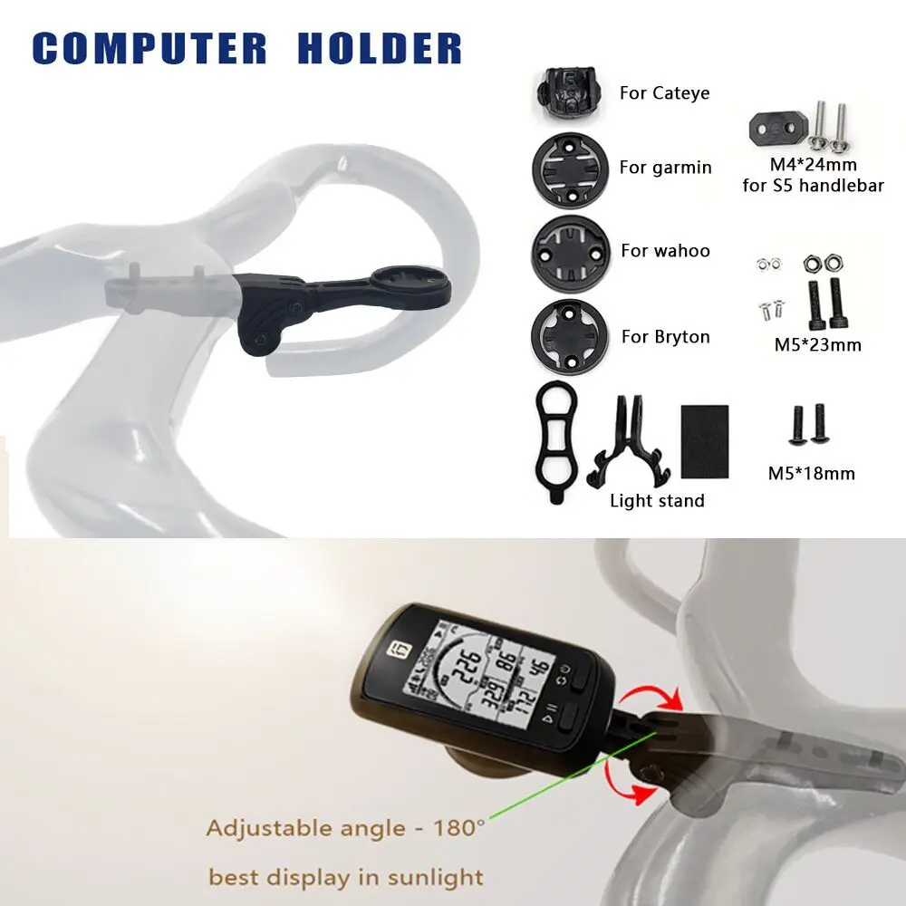 Bicycle Handlebar Computer Holder Bike Stopwatch Speedometer Mount For ...