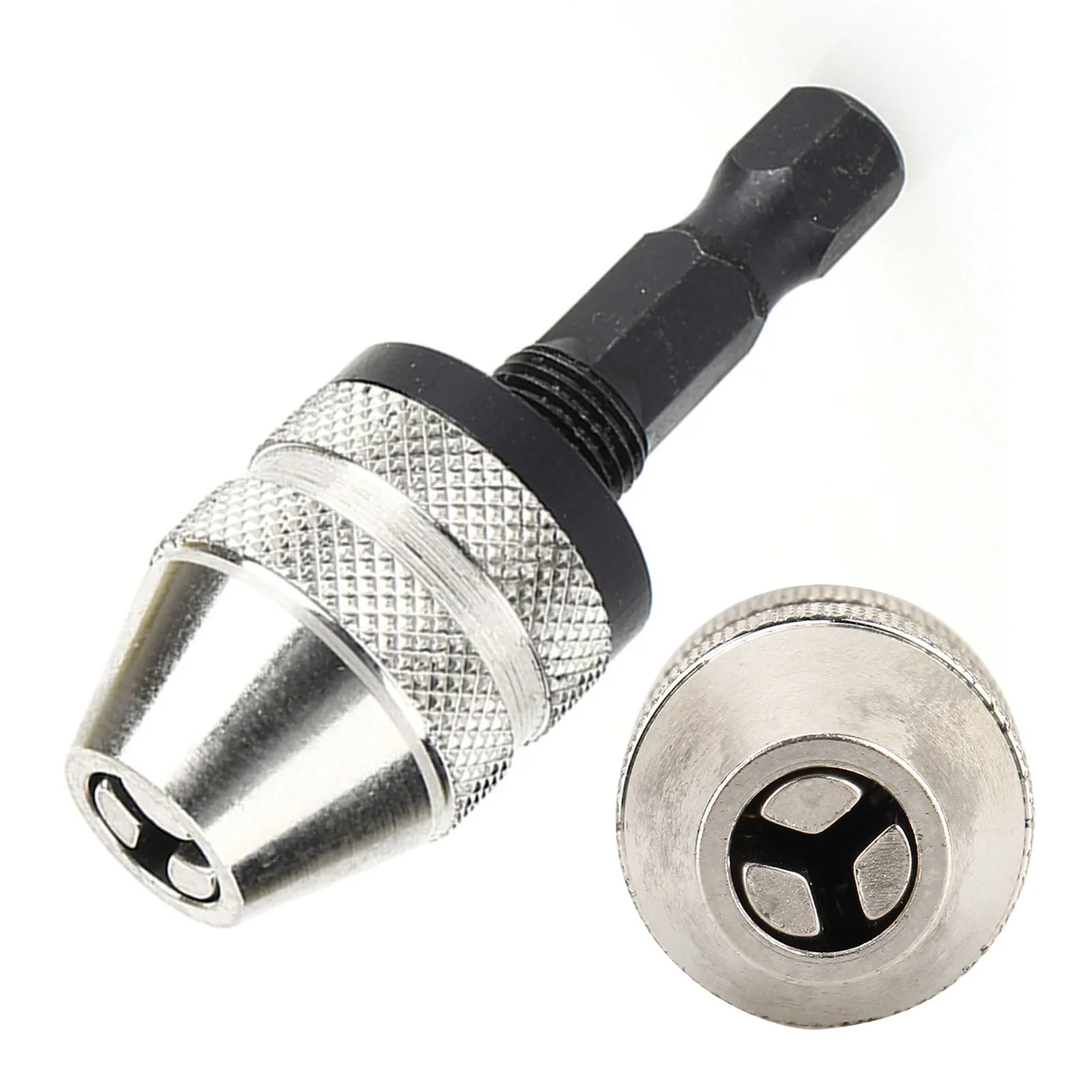 1/4" 0.3~3.6mm Keyless Drill Bit Chuck Hex Shank Adapter Converter ...