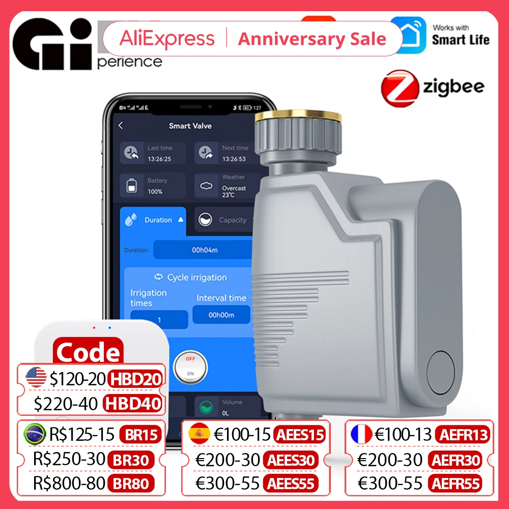 Zigbee Wifi Jardim Rega Temporizador Inteligente Sistema De Irrigação ...