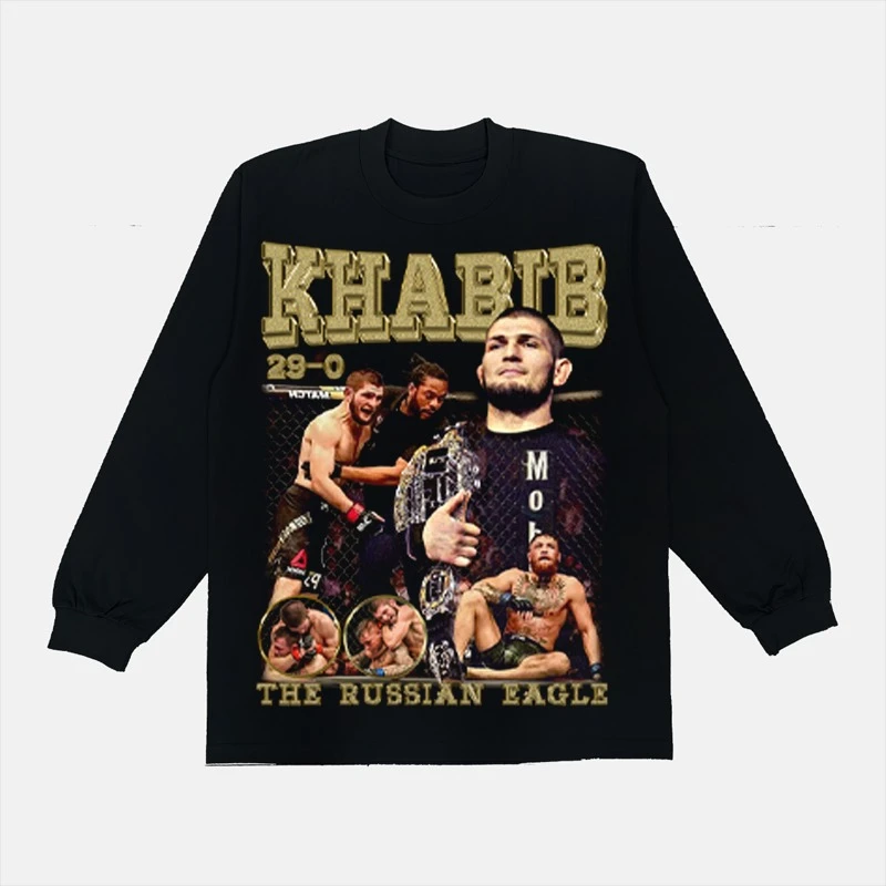 2024-New-UFC-American-Long-Sleeve-Portrait-Print-Retro-Boxing-Small ...