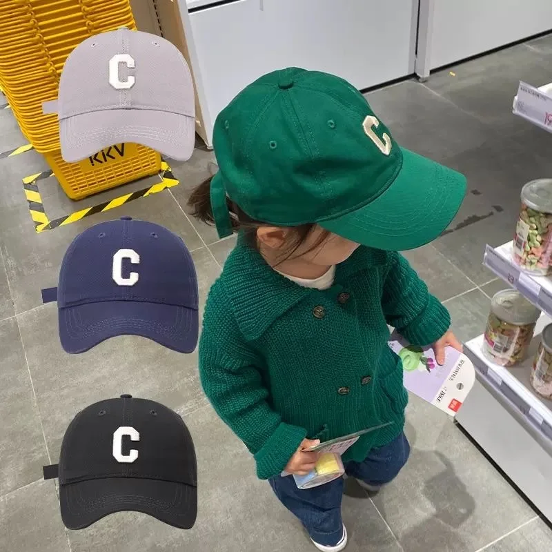 C-Letter Kids Baseball Cap Korean Children Peaked Hat Cotton Boy Girl ...
