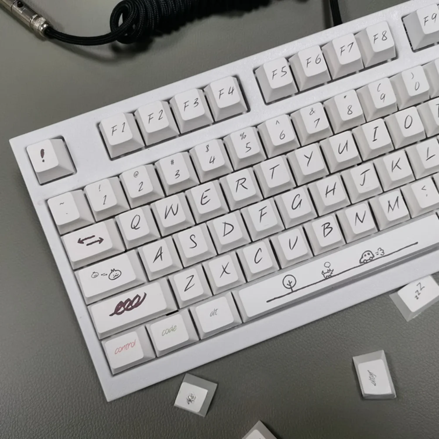 Personalized-PBT-Keycaps-with-Graffiti-131-Keys-CHERRY ...