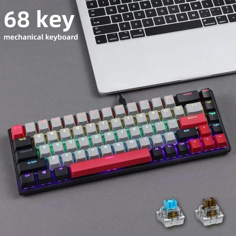 APAYADO-R680-Mini-Mechanical-Keyboard-68-Keys-RGB-Type-c-Connection ...