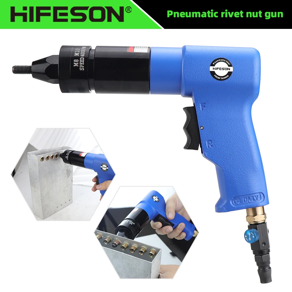 Hifeson Pneumatic Air Rivet Nut Gun Automatic Riveting Gun Rivnut ...