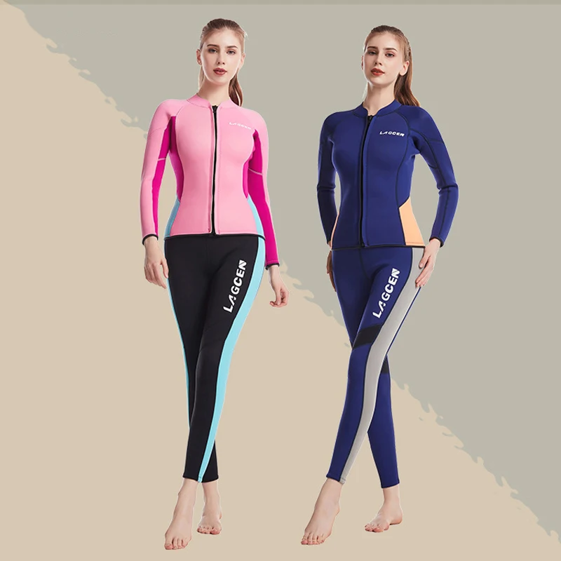 High grade neoprene diving suit 2.5mm women's split long sleeved ...
