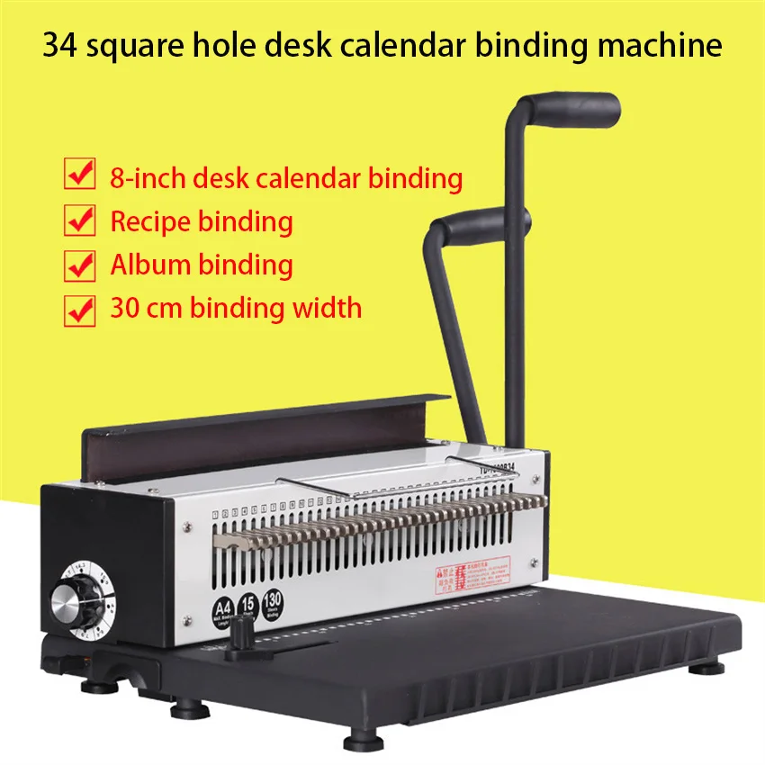 Manual-Spiral-Binding-Machine-Metal-34-Punching-Square-Round-4-4mm ...