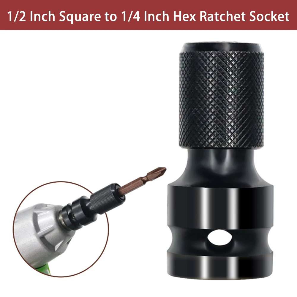 1/2 Inch Square To 1/4 Inch Hex Ratchet Socket Impact Wrench Socket Set ...