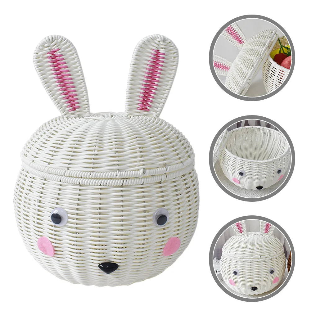Rabbit-Storage-Basket-Imitation-Rattan-Bins-Toys-Decorative-Baskets ...