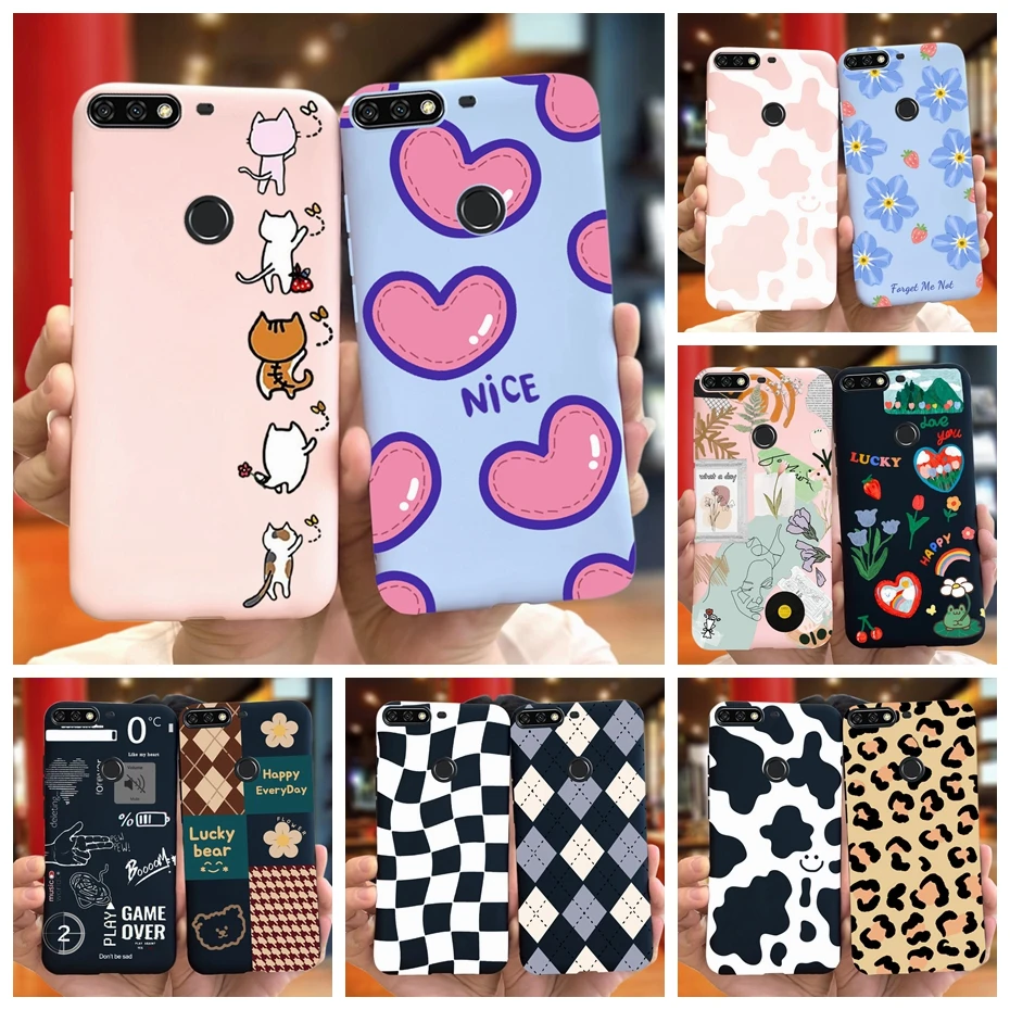 Funda-trasera-de-silicona-suave-para-Huawei-Y7-Prime-2018-carcasa-con ...