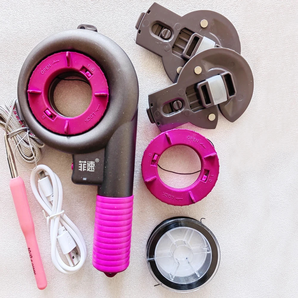 Crystal-Thread-Hair-Extension-Machine-Electric-Automatic-Hair-Machine ...