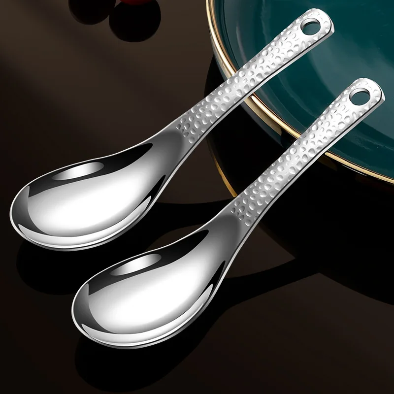 Retro-hammer-point-spoon-stainless-steel-hammer-pattern-spoon-household ...