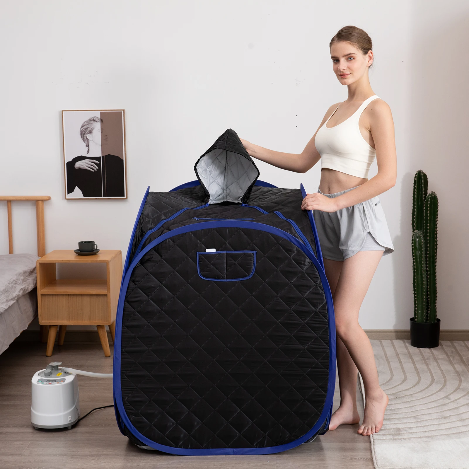 Square Portable Steam Sauna Tent with Hood for Home Use | Folding ...