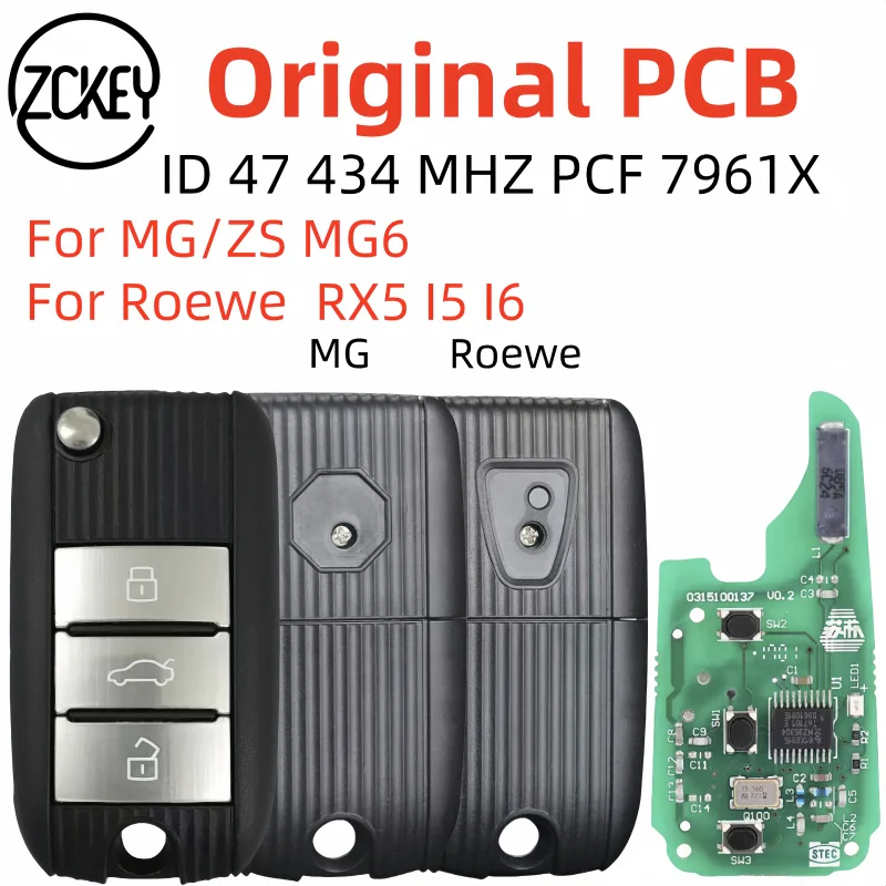 ZCKEY Original PCB 434MHZ FSK 47chip PCF 7961X Folding Key No Smart For ...