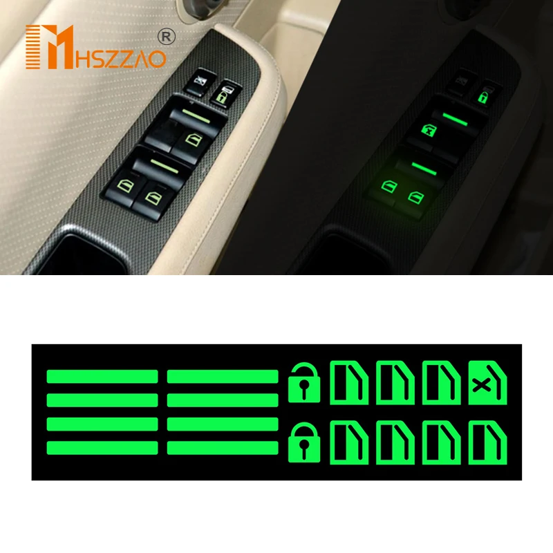 Luminous-Car-Door-Window-Lift-Button-Sticker-For-Nissan-Note-Micra-K12 ...