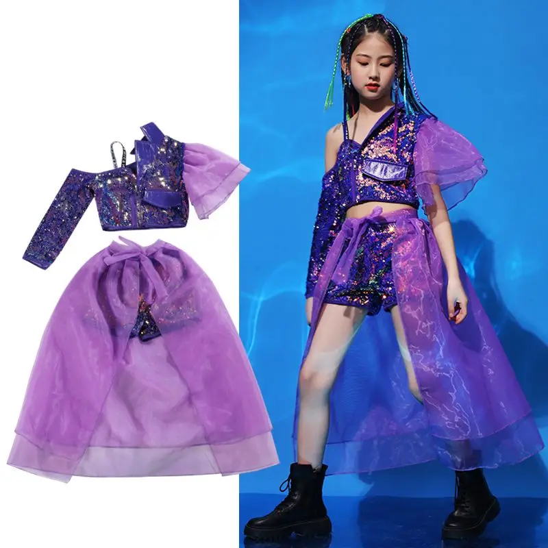 Children Show Clothes Hip Hop Girl'S Jazz Performance Fashion Kids ...