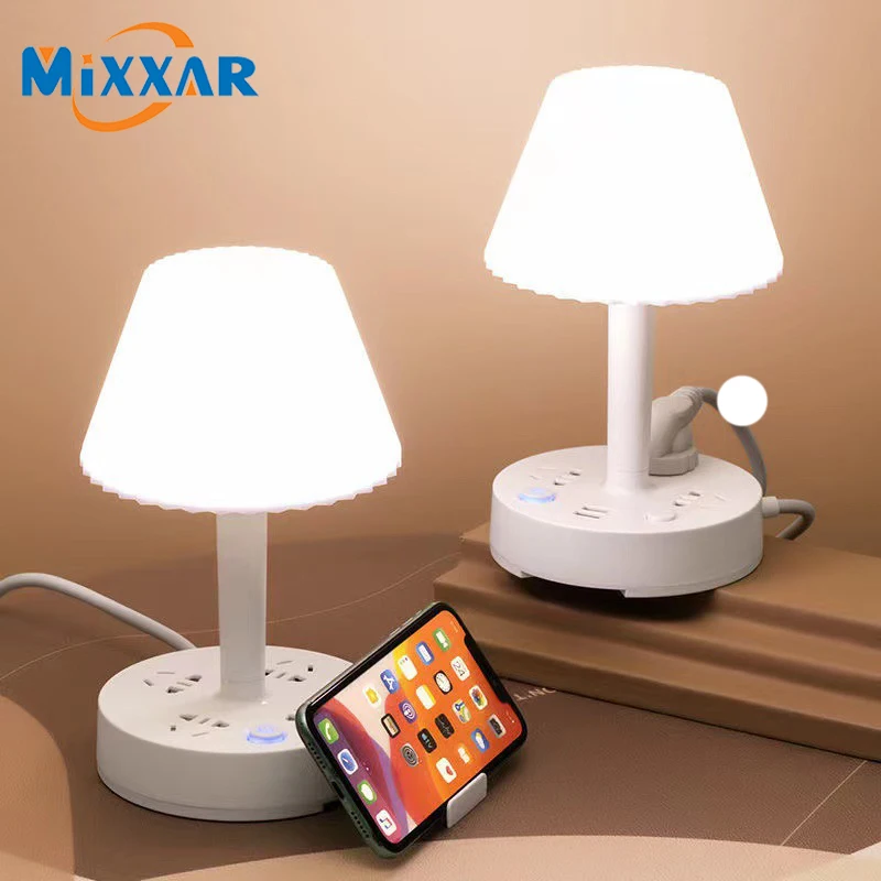 ZK40-USB-Socket-Desk-Lamp-Row-Plug-Wired-Porous-Plug-Board-Night-Light ...