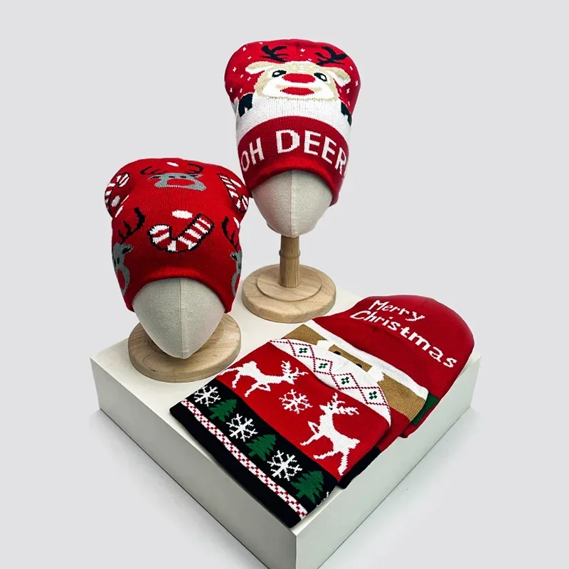 Autumn-and-Winter-New-Colorful-Christmas-Elements-Knitted-Hats-Color ...