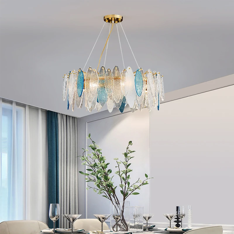 Chandelier-Multi-color-Glass-LED-Light-Fixture-Lustre-Home-Decoration ...