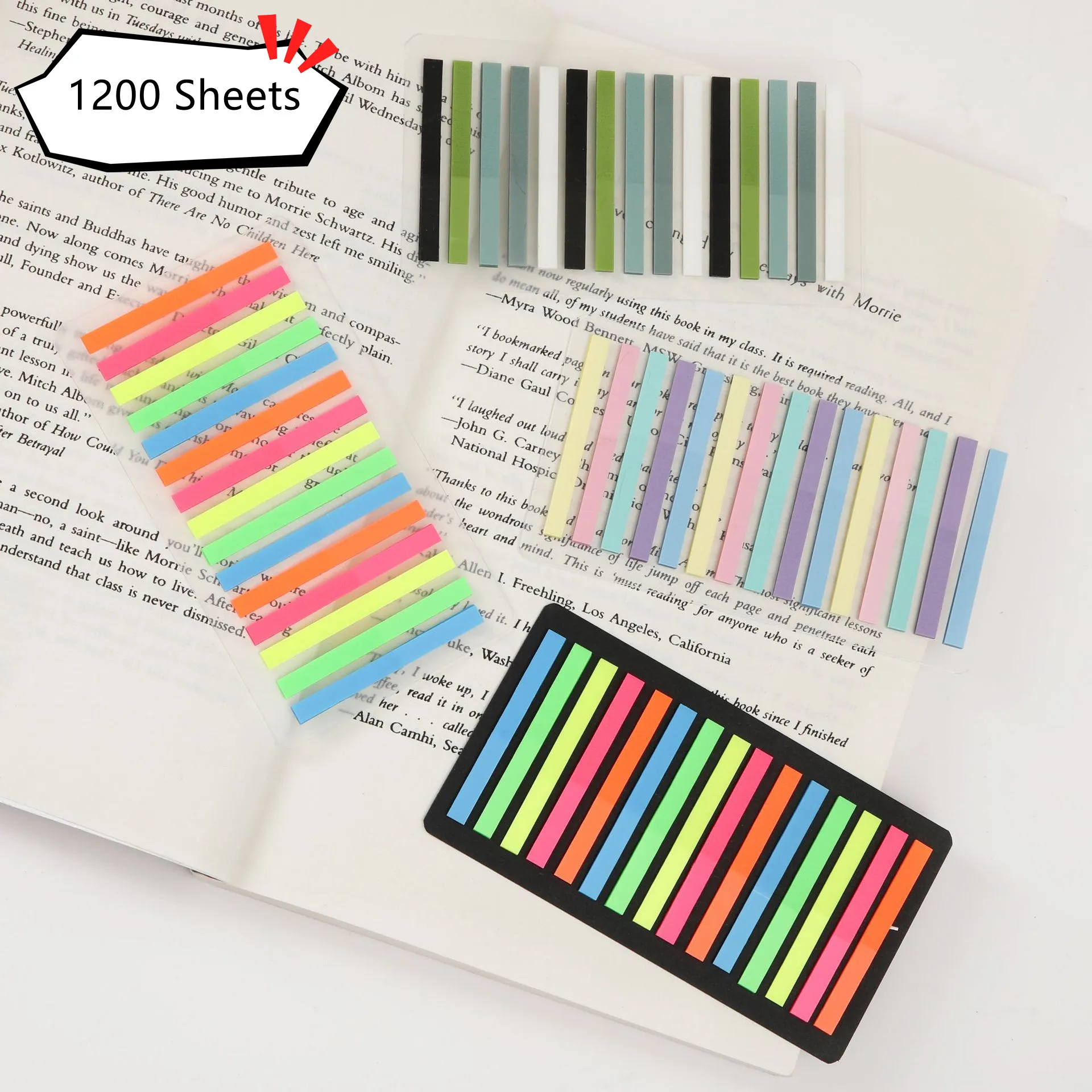 1200-Page-Markers-Index-Tabs-Bookmark-Transparent-Sticky-Classify-Files ...