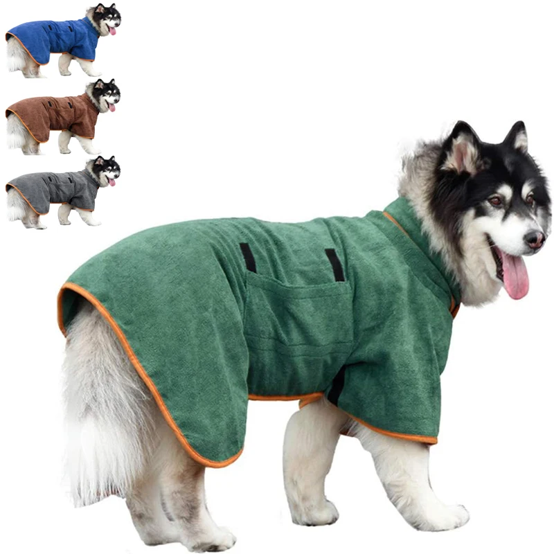 Dog-Bathrobe-Towel-Pet-Drying-Coat-Clothes-Adjustable-Pet-Towel-For ...