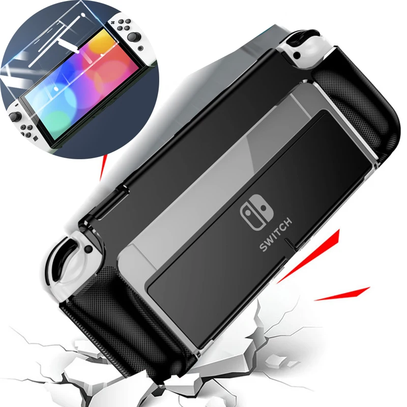 Para-nintendo-switch-oled-dockable-capa-protetora-caso-pc-tpu-escudo-al ...