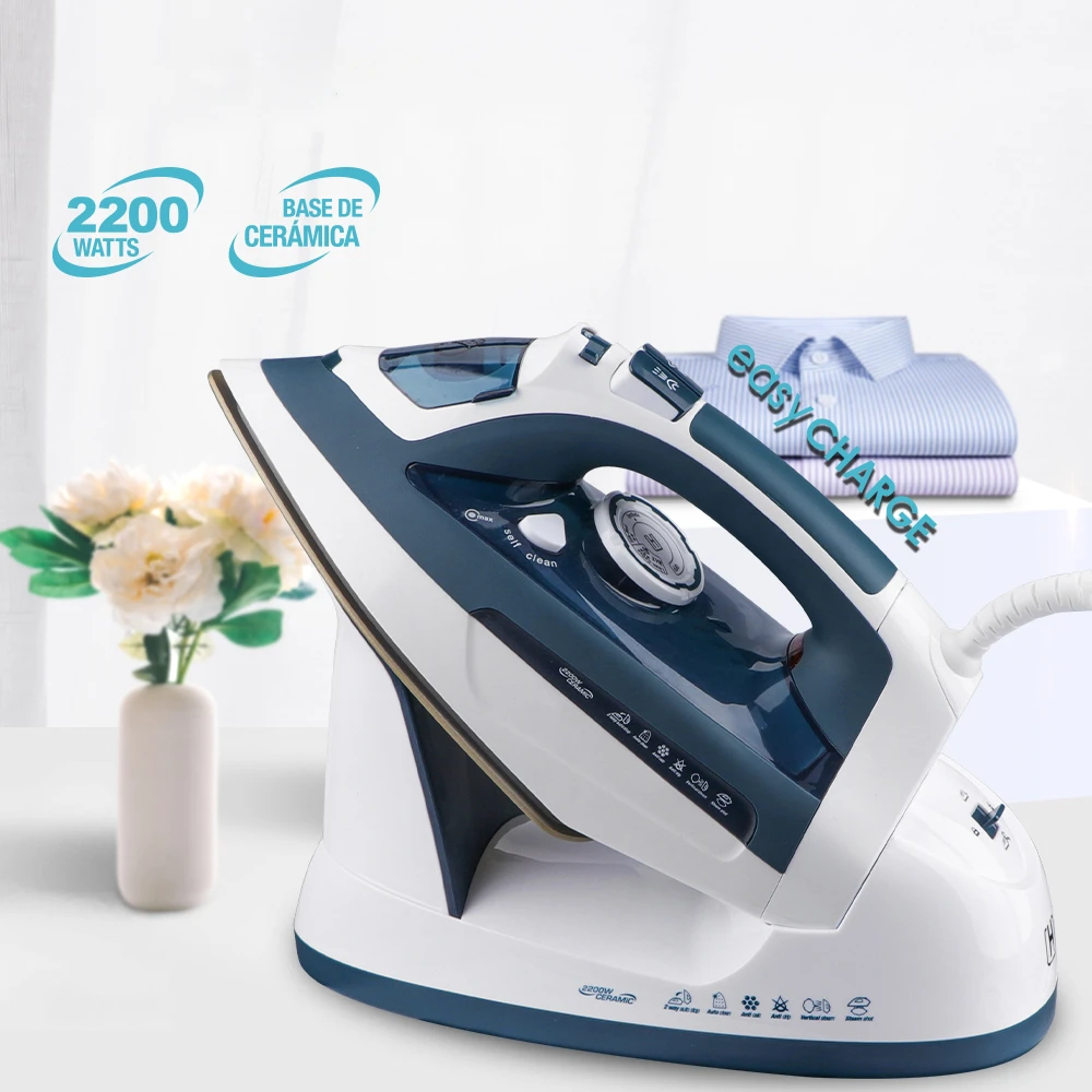 Cloth Irons 2200w Wireless Iron 2 In 1 Wireless And Wired Steam Iron ...