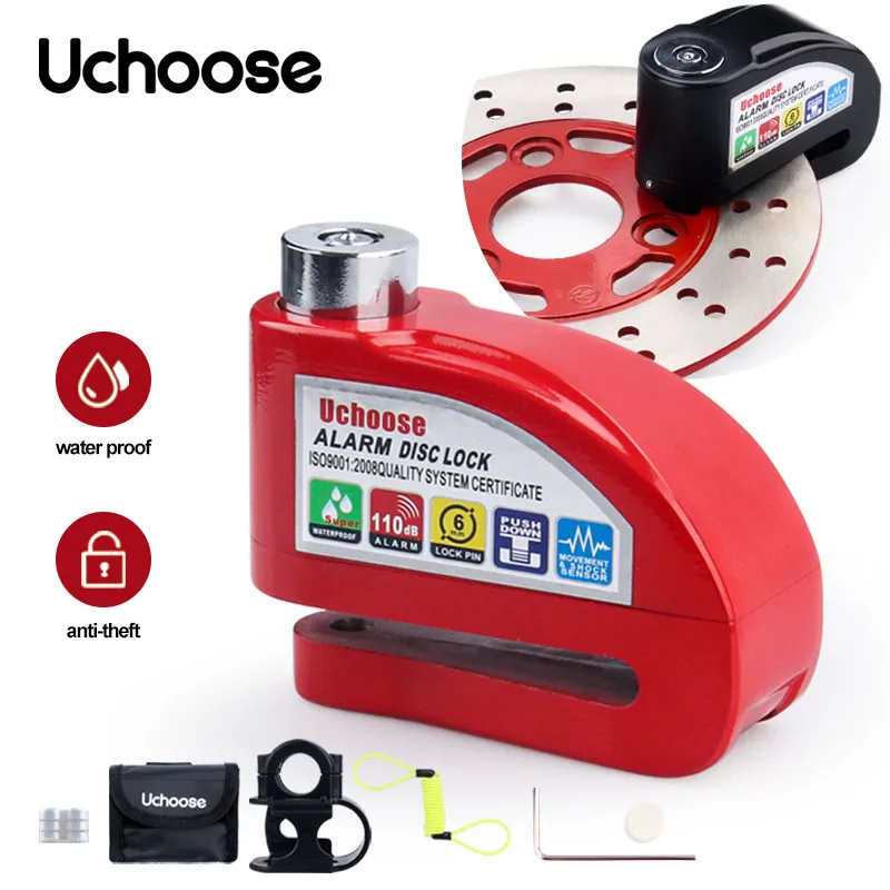 Universal Bicycle Alarm Disc Lock Anti Theft Security Disc Brake Locks ...