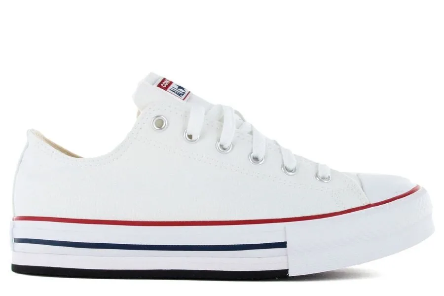 converse bajas lona plataforma blancas