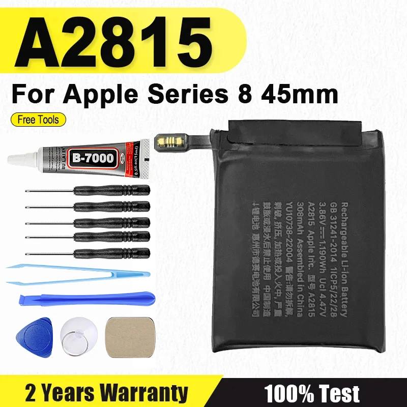 New Battery For Apple Watch Series 8 45mm A2815 Smart Watch Batteries ...