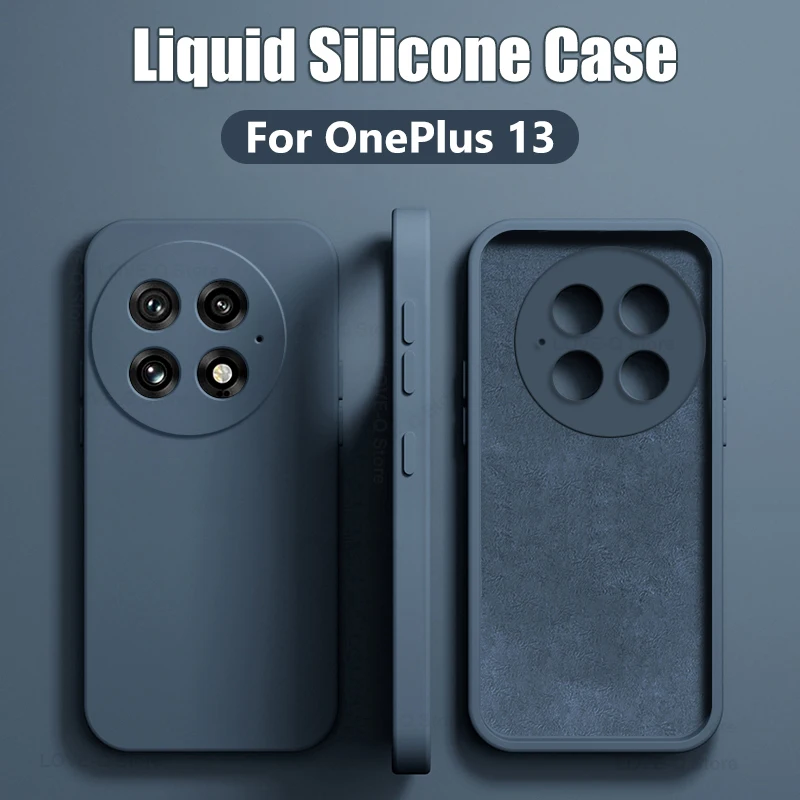 For OnePlus 13 12 Case Liquid Silicone Camera Lens Protector Phone ...