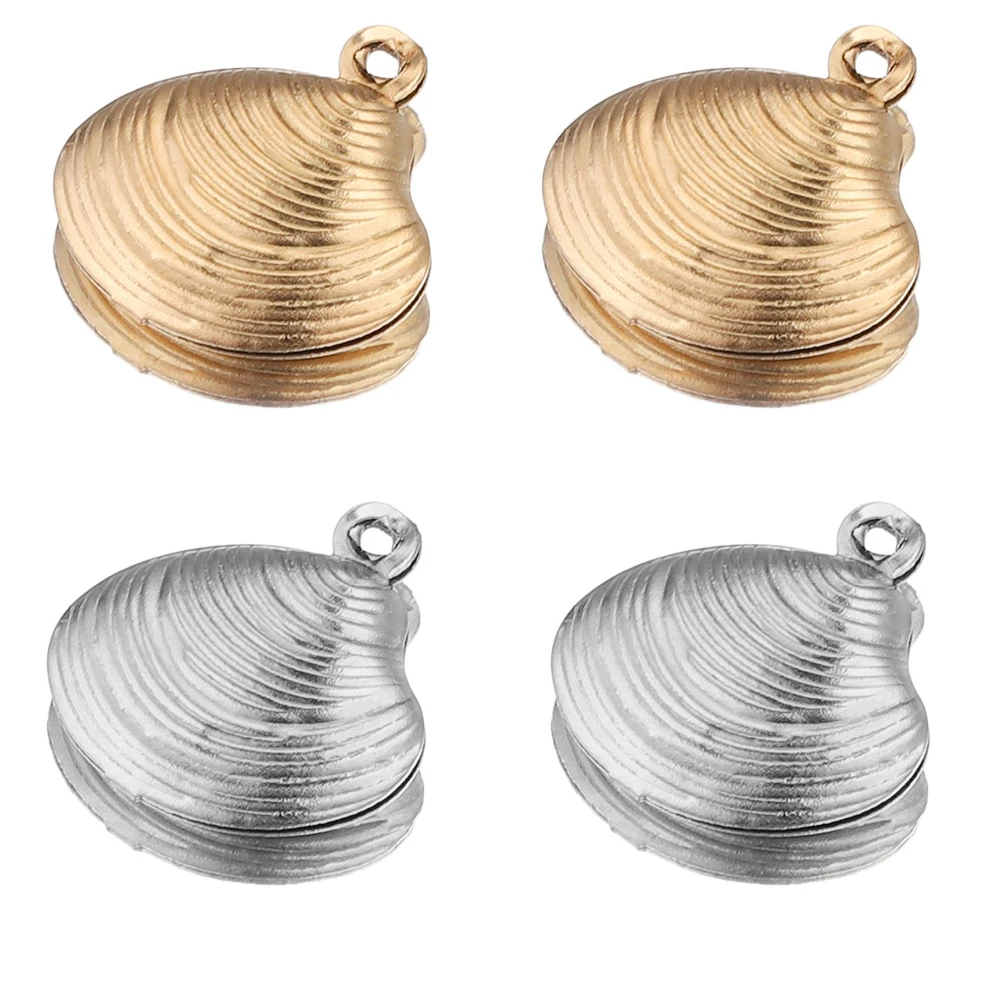20pcs-Gold-Plated-Sea-Shell-Charms-Stainless-Steel-Beach-Seashell ...