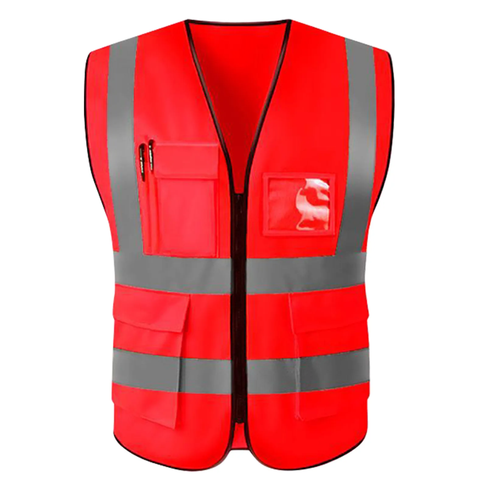Traffic-Construction-Reflective-Clothing-Zippered-Work-Clothes-Outdoor ...