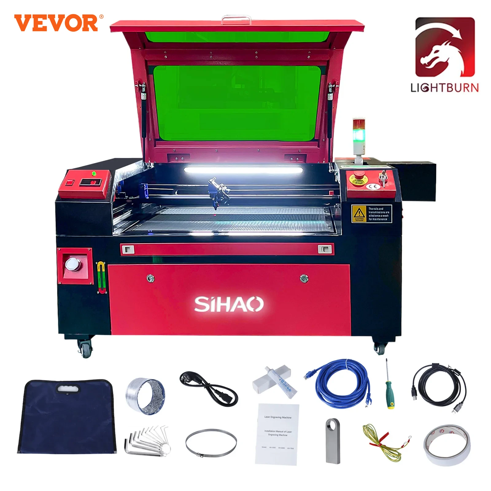 VEVOR-Ruida-Controller-80W-CO2-Laser-Cutting-Machine-Color-Screen-700 ...