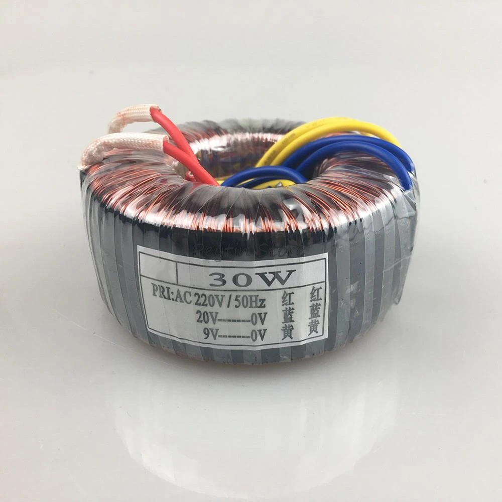 1Pc 30W 30VA Input 220V Output 20V 9V Toroidal Transformer Audio ...