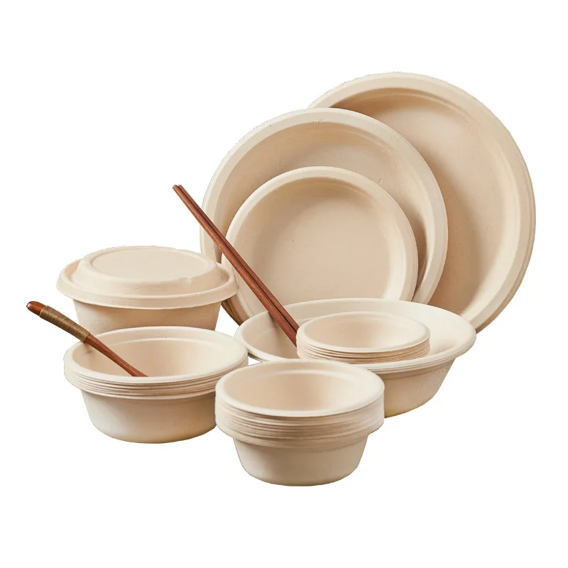 50/100Pc 260ml Disposable Dinnerware ECO-Friendly White Paper Bowl ...