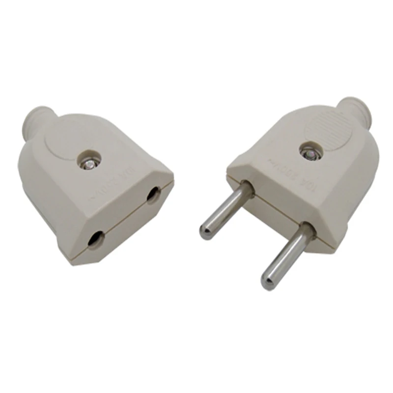 1pcs European 2 Pin AC Electric Power Male Plug 10A EU Female Socket ...